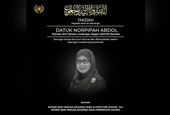 Agong, Raja Permaisuri zahir takziah kepada keluarga bekas ADUN Rembia | Astro Awani