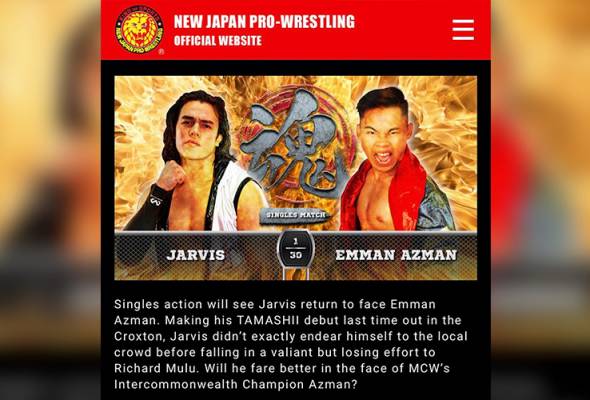 Emman Azman, ahli gusti professional pertama Malaysia sertai NJPW ...