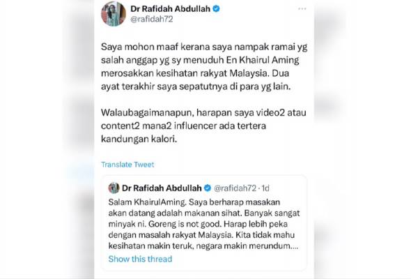 Dr Rafidah Abdullah mohon maaf kepada Khairul Aming | Astro Awani