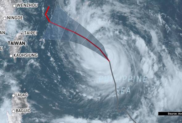 Taufun Khanun kini menuju ke wilayah Okinawa, Amami Jepun | Astro Awani