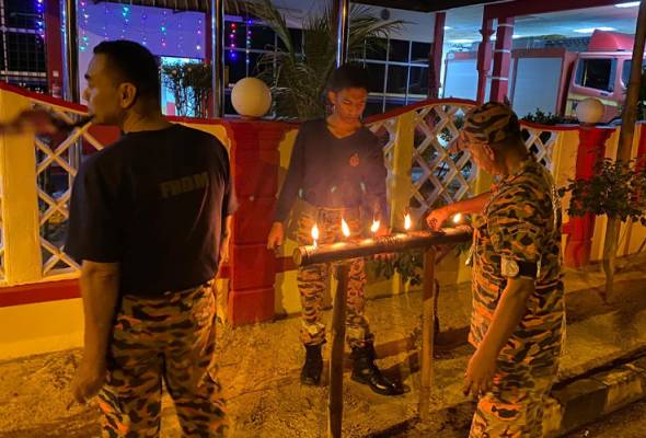 Abang Bomba kreatif hiasi balai dengan pelita diperbuat barang terpakai ...