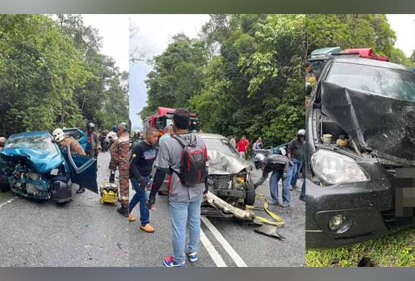 10 cedera, dua selamat dalam kemalangan libat tiga kereta | Astro Awani
