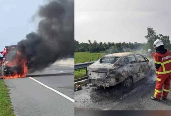 Kereta terbakar🔥🔥 warga emas maut melecur