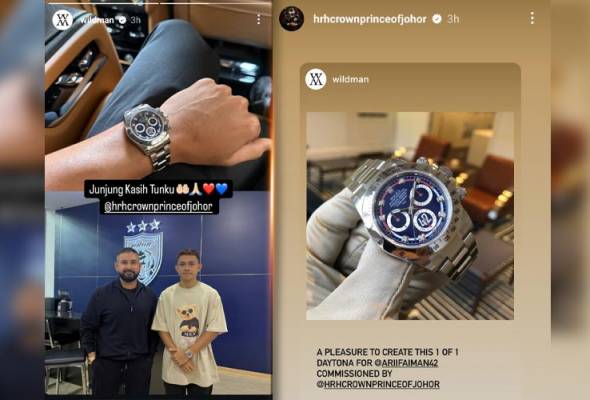 Arif Aiman terima hadiah jam Rolex Daytona daripada TMJ | Astro Awani