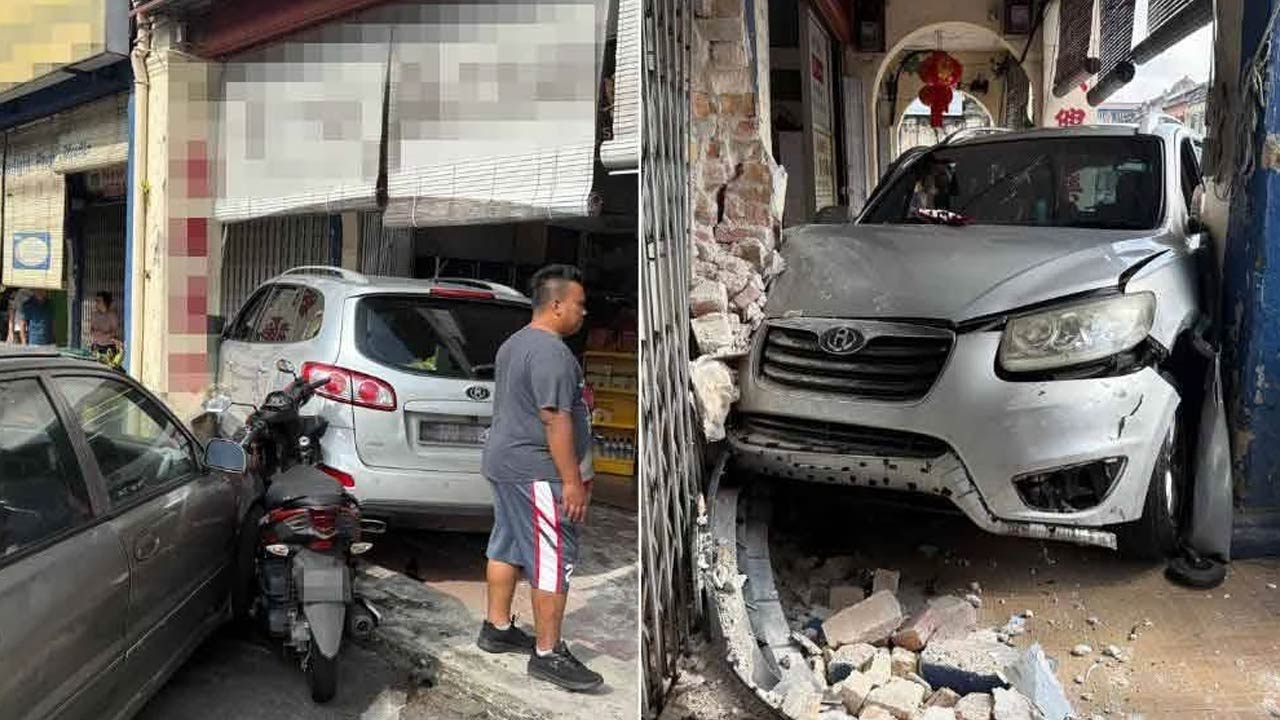 SUV terbabas di kaki lima kedai ubat | Astro Awani