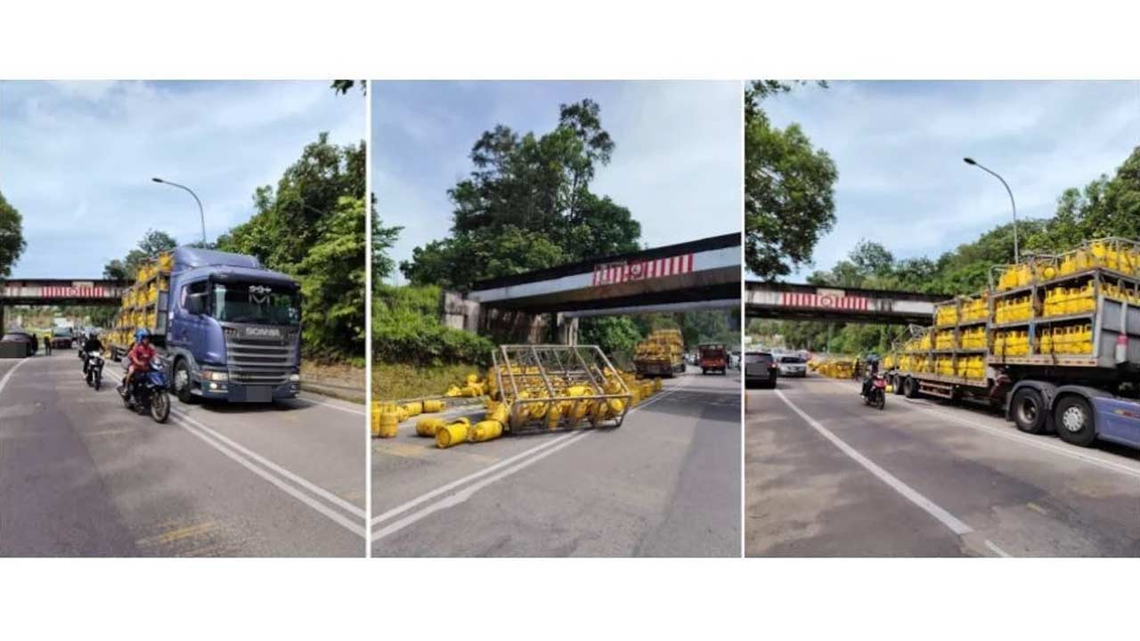 Treler bawa tong gas rempuh penghadang jambatan kereta api | Astro Awani