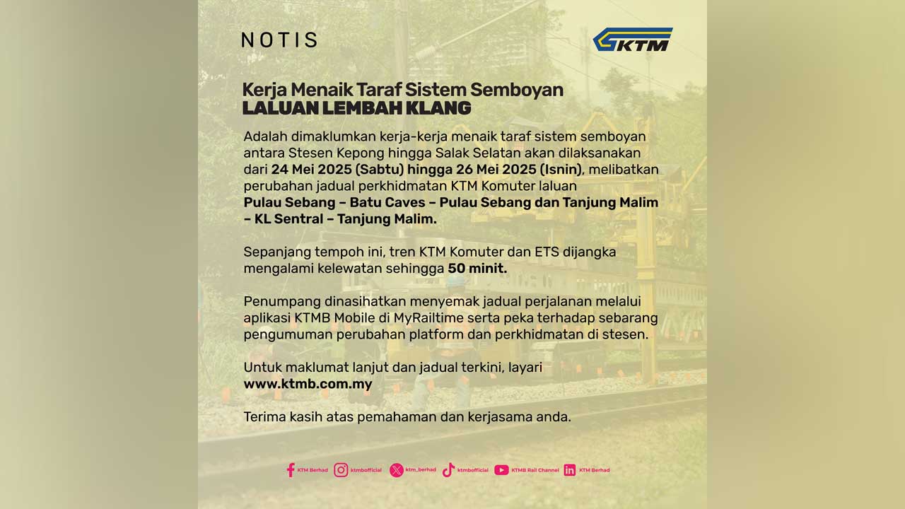 Perkhidmatan KTM Komuter Lembah Klang alami perubahan jadual sementara bermula 24 Mei | Astro Awani