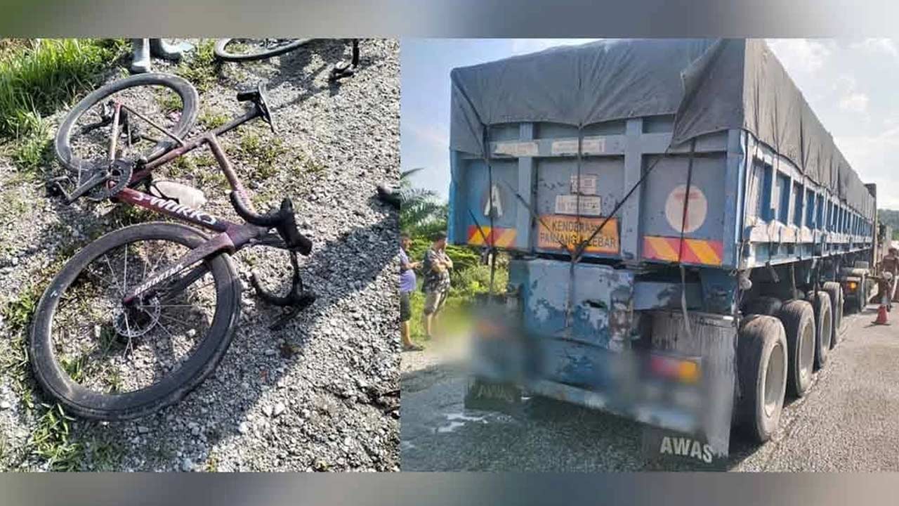 Penunggang basikal maut digilis treler selepas terlanggar lubang ...