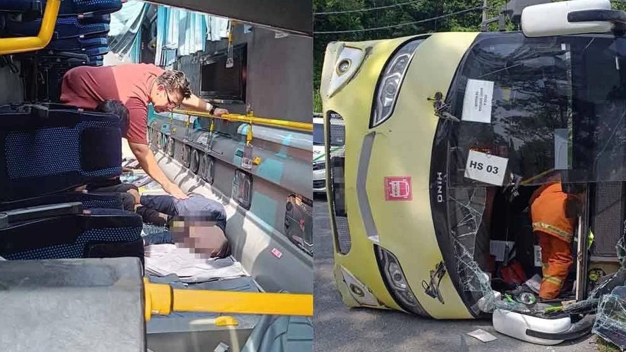 Bas Smart Selangor terbalik, dua beranak cedera | Astro Awani