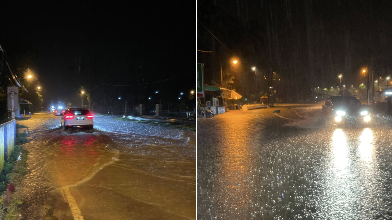Beberapa kawasan di Hulu Langat dilanda banjir kilat selepas hujan ...